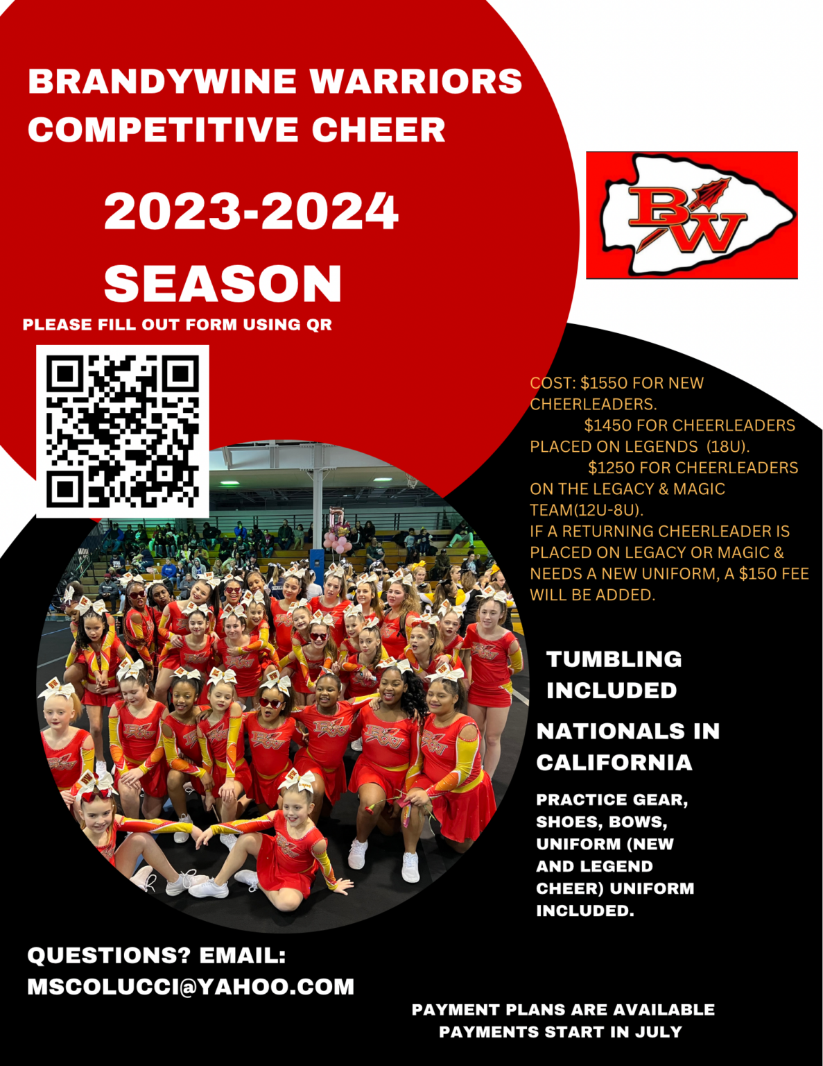 2023 Competitive Cheer Meet & Greet May 15th - Brandywine Warriors